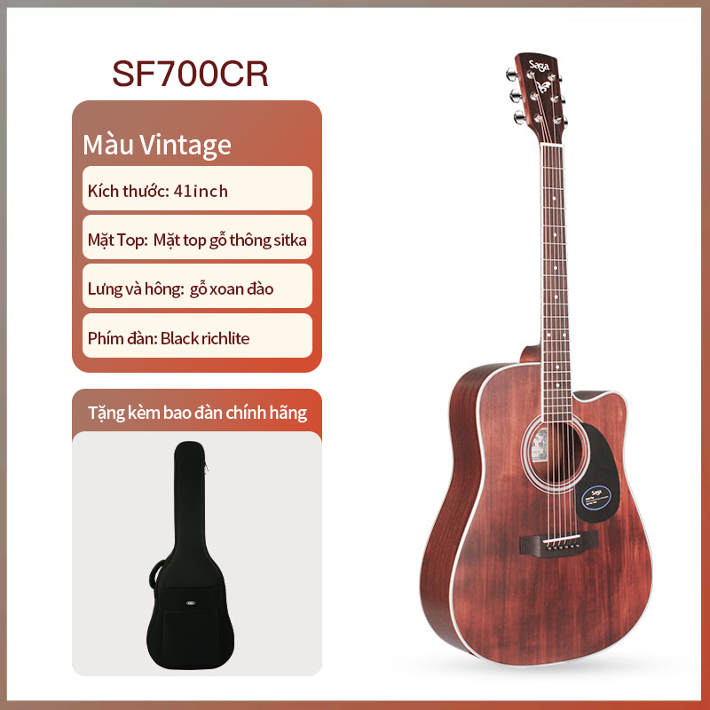 Đàn Guitar Acoustic SAGA SF700 CR